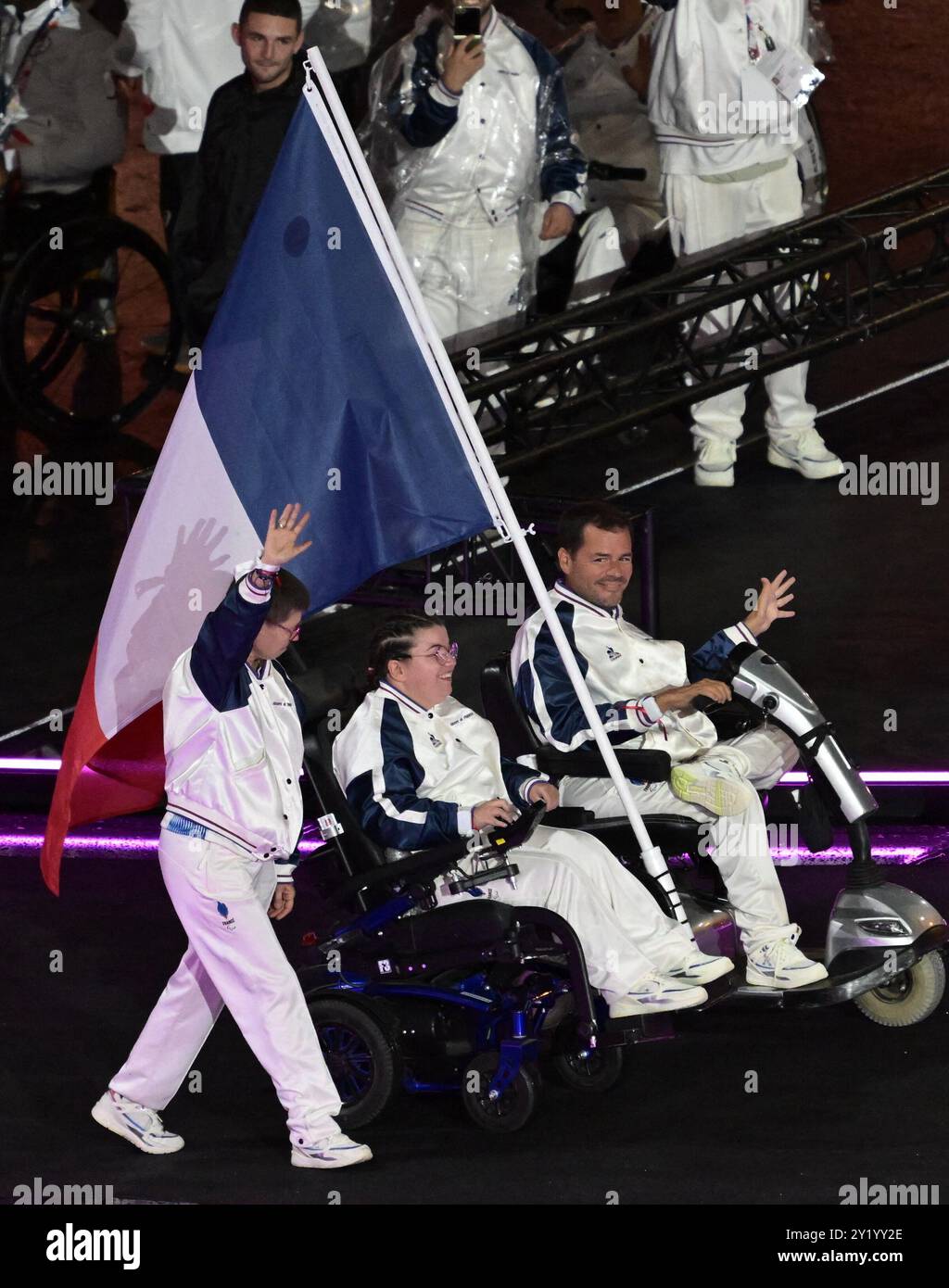 Paris, France. 08th Sep, 2024. French flag bearers, Paralympic Champion ...