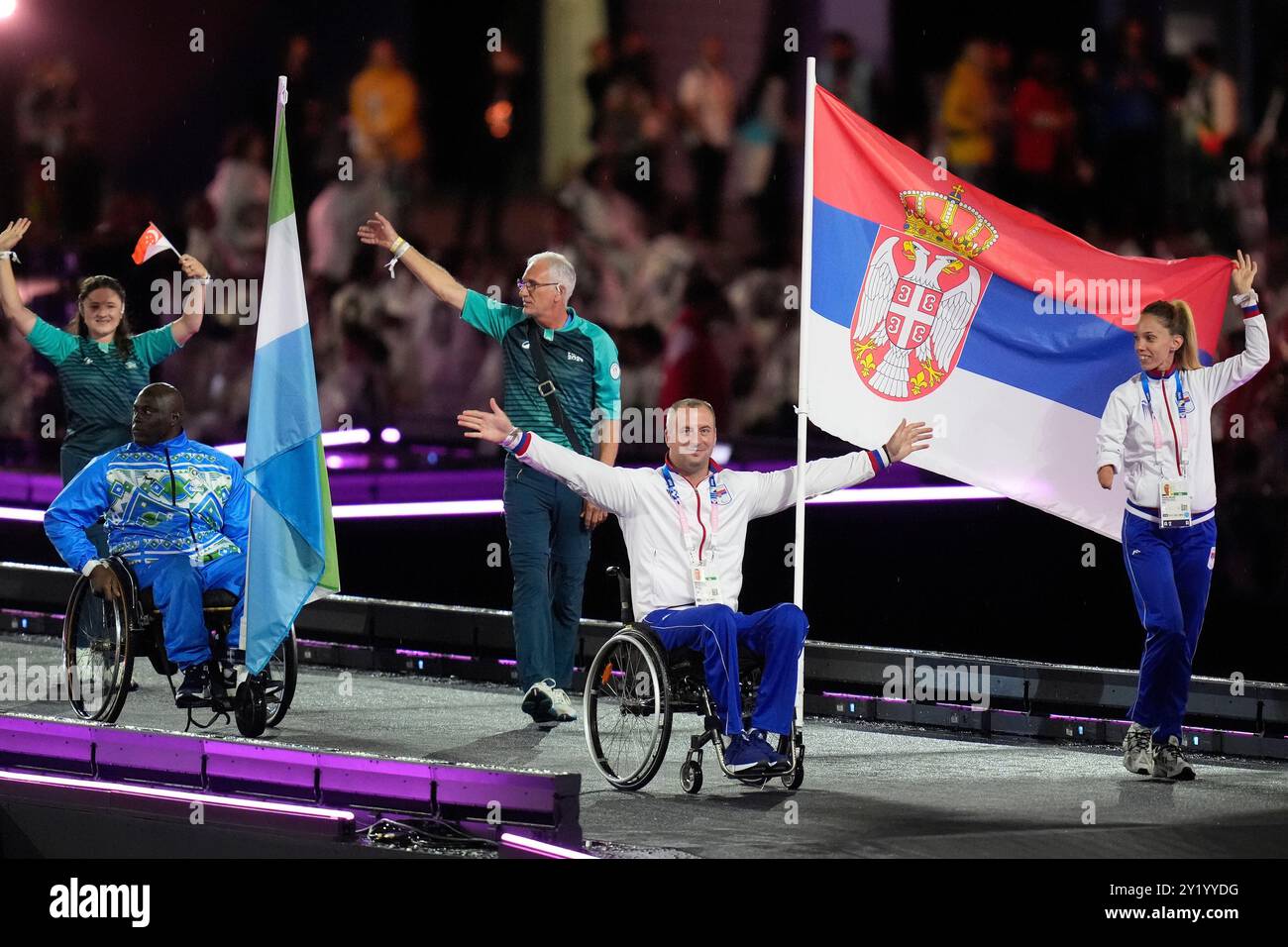 Flag Bearers during the closing ceremony of the Paris 2024 Summer ...