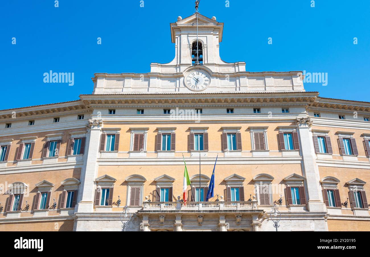 Rome, Italy, Palazzo Montecitorio at Piazza di Monte Citorio, Editorial ...