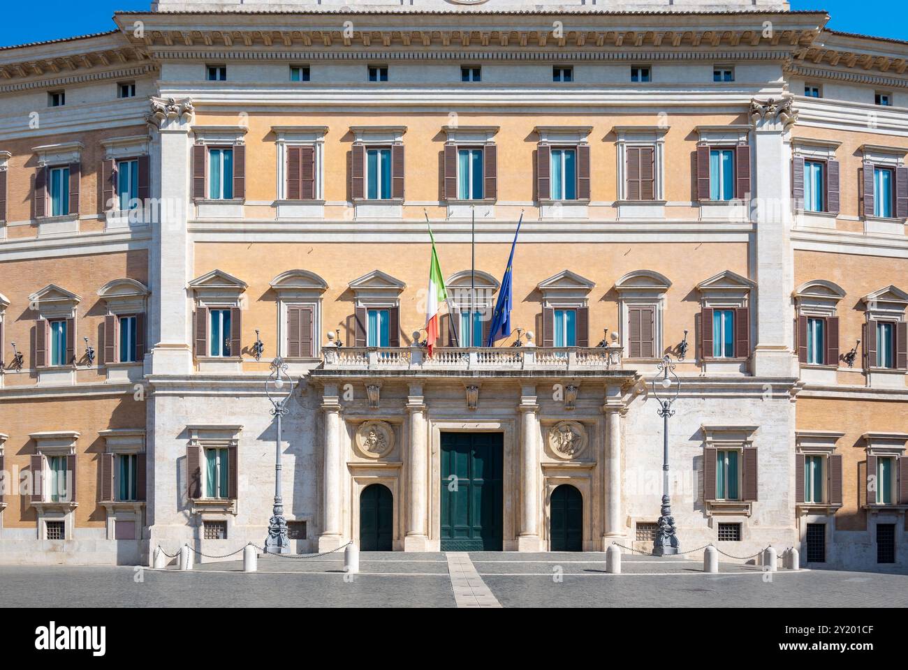 Rome, Italy, Palazzo Montecitorio at Piazza di Monte Citorio, Editorial ...