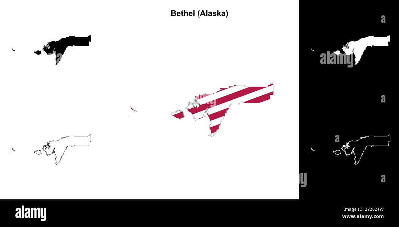 Bethel Borough (Alaska) outline map set Stock Vector Image & Art - Alamy