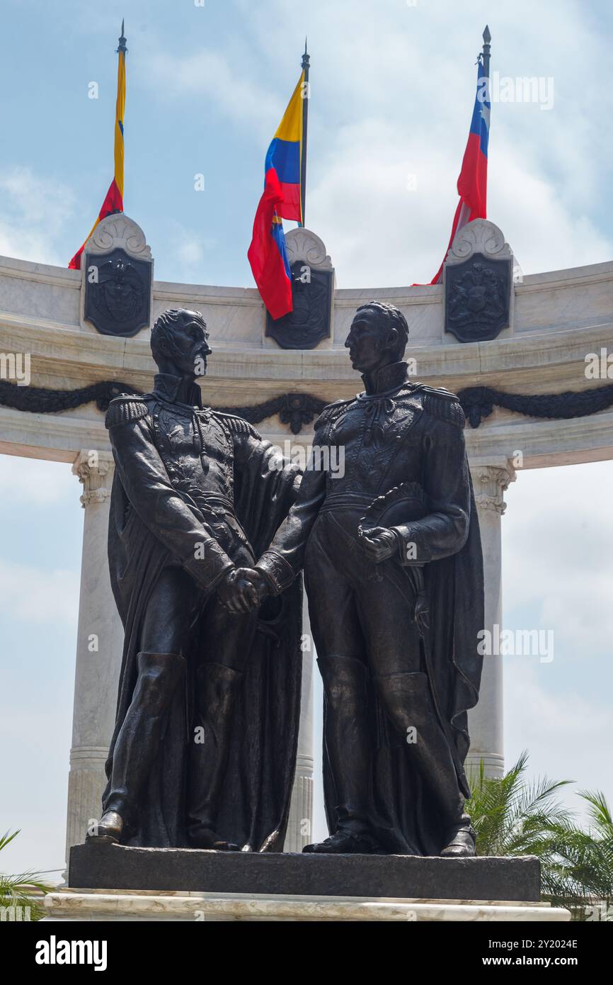The Hemicicle De La Rotonda (Simon Bolivar and San Martin) monument at ...