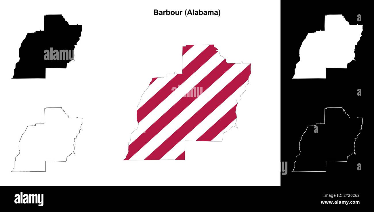 Barbour County (Alabama) outline map set Stock Vector Image & Art - Alamy
