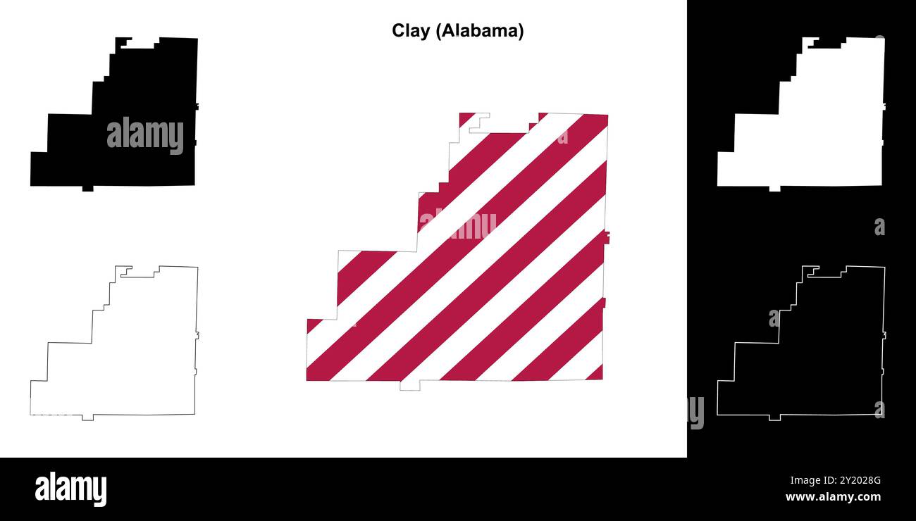 Clay County (Alabama) outline map set Stock Vector Image & Art - Alamy
