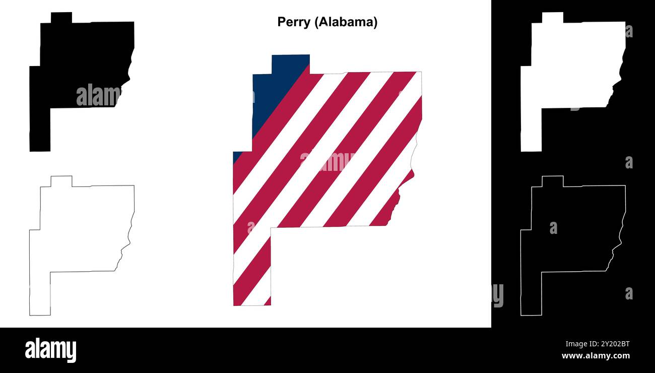 Perry County (Alabama) outline map set Stock Vector Image & Art - Alamy