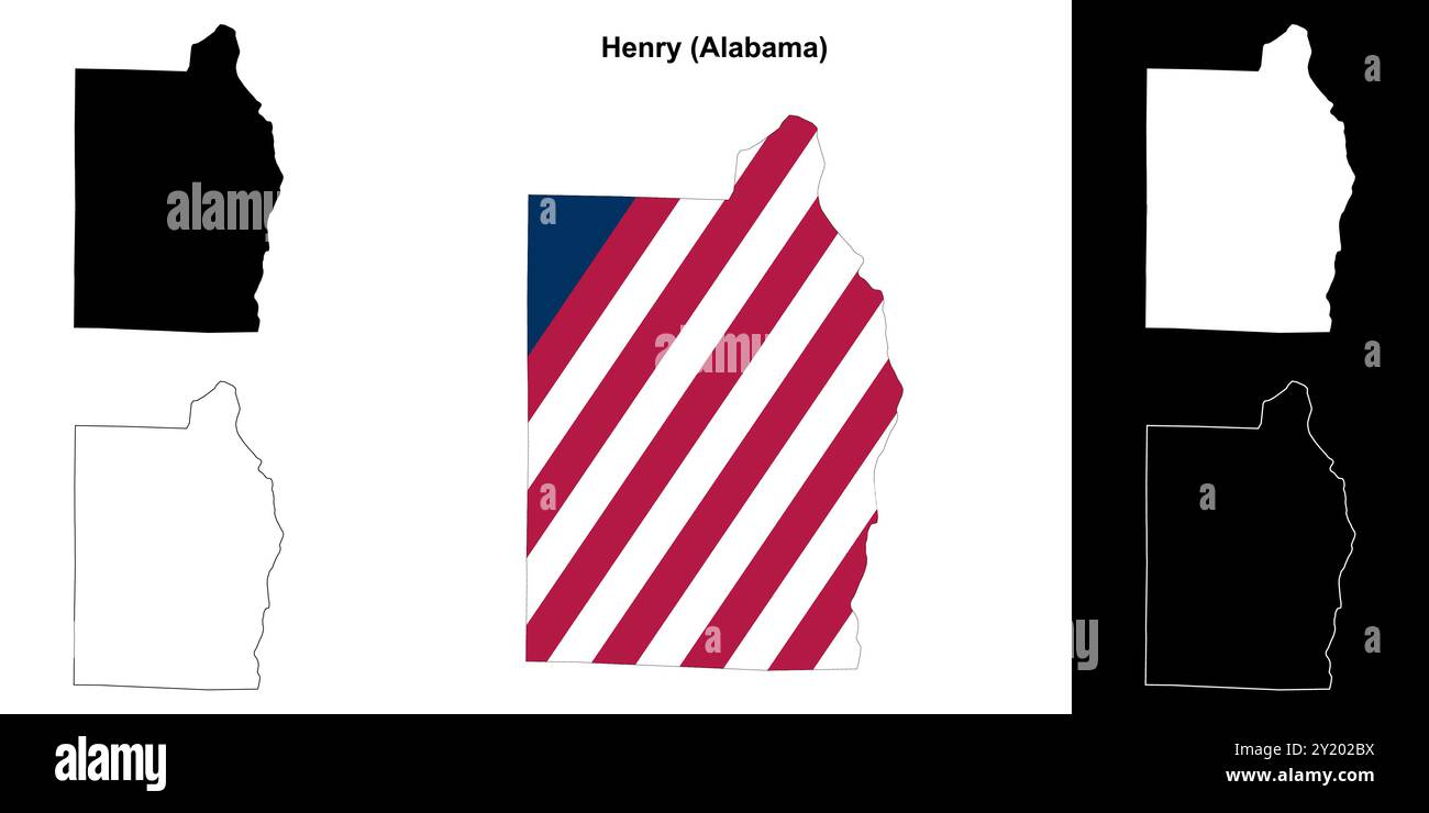 Henry County (Alabama) outline map set Stock Vector Image & Art - Alamy