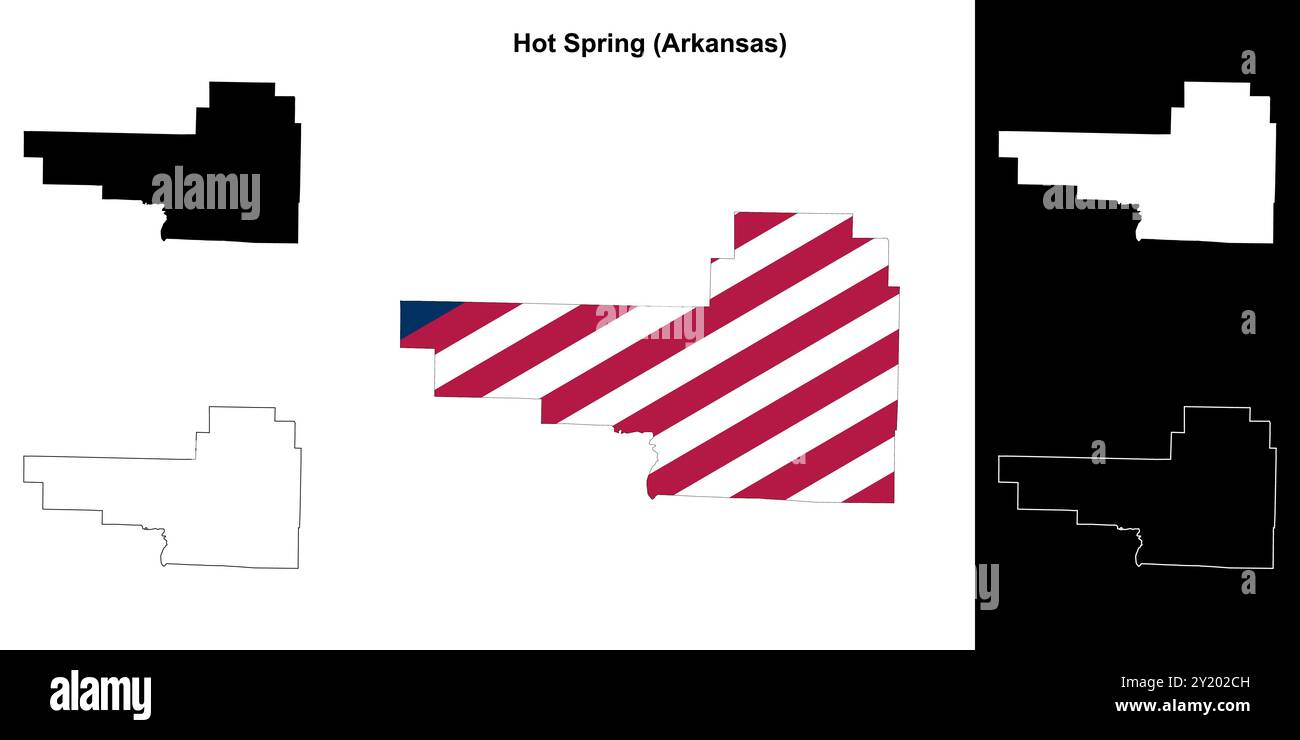 Hot Spring County Arkansas Outline Map Set Stock Vector Image And Art Alamy