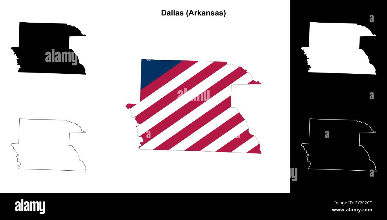 Dallas County (Arkansas) outline map set Stock Vector Image & Art - Alamy