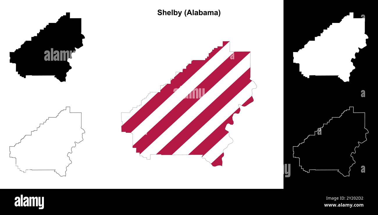 Shelby County (Alabama) outline map set Stock Vector Image & Art - Alamy