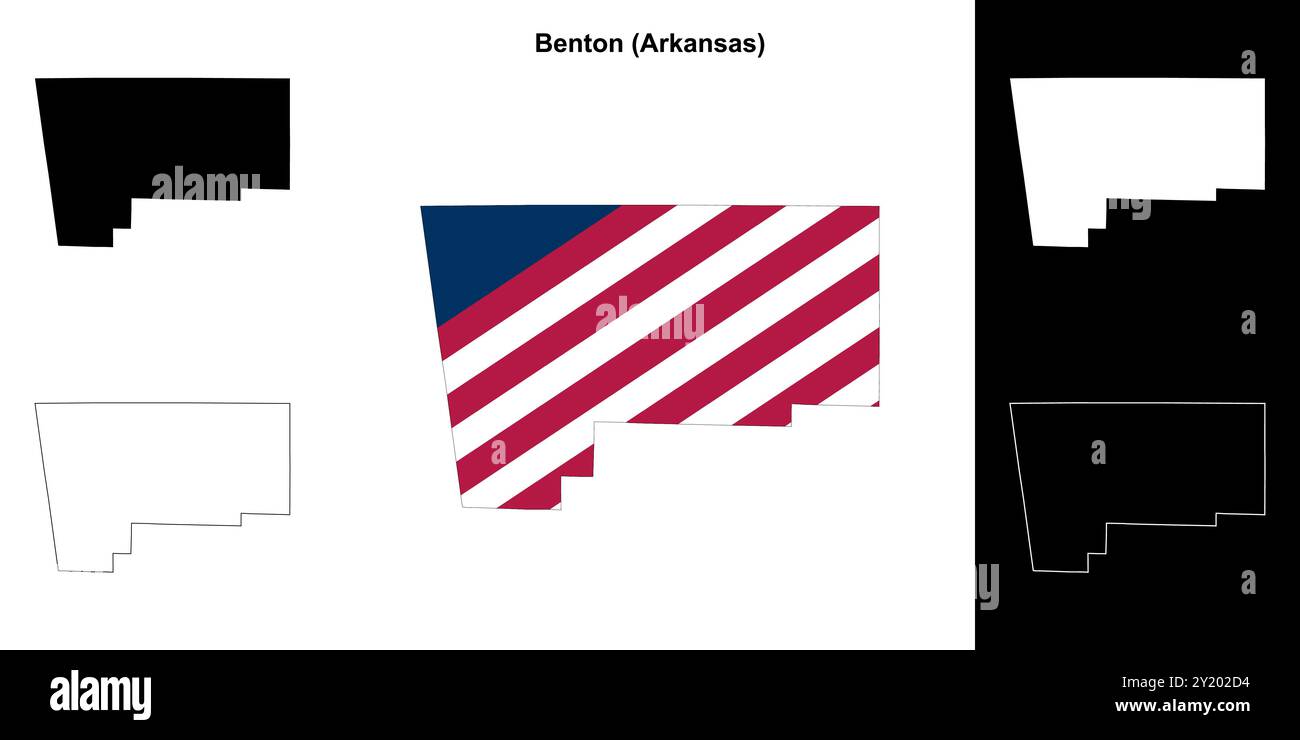 Benton County (Arkansas) outline map set Stock Vector Image & Art - Alamy