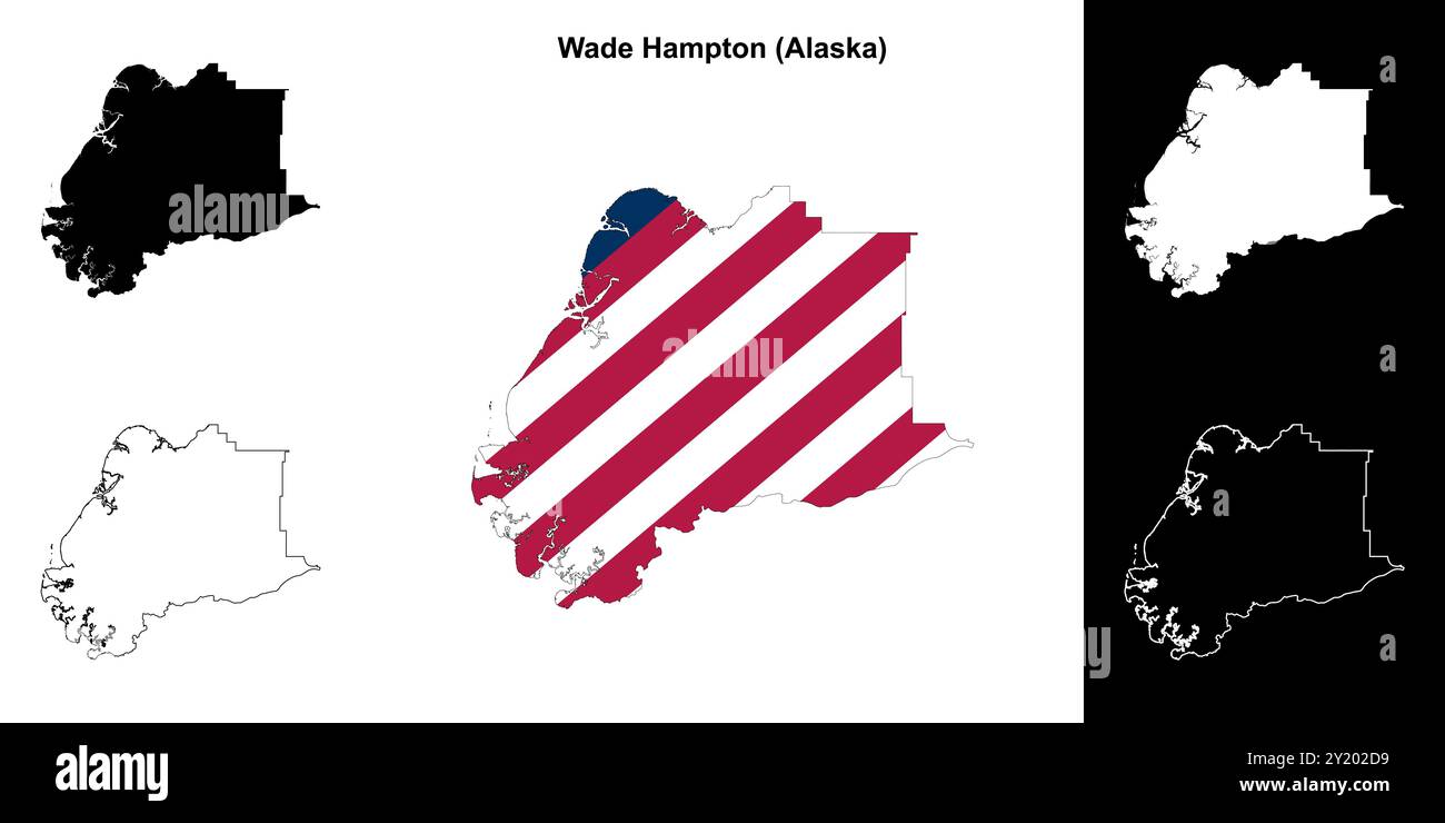 Wade Hampton Borough (Alaska) outline map set Stock Vector Image & Art ...