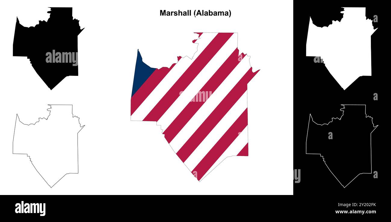 Marshall County (Alabama) outline map set Stock Vector Image & Art - Alamy