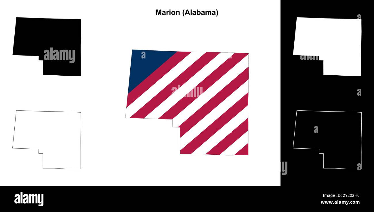 Marion County (Alabama) outline map set Stock Vector Image & Art - Alamy