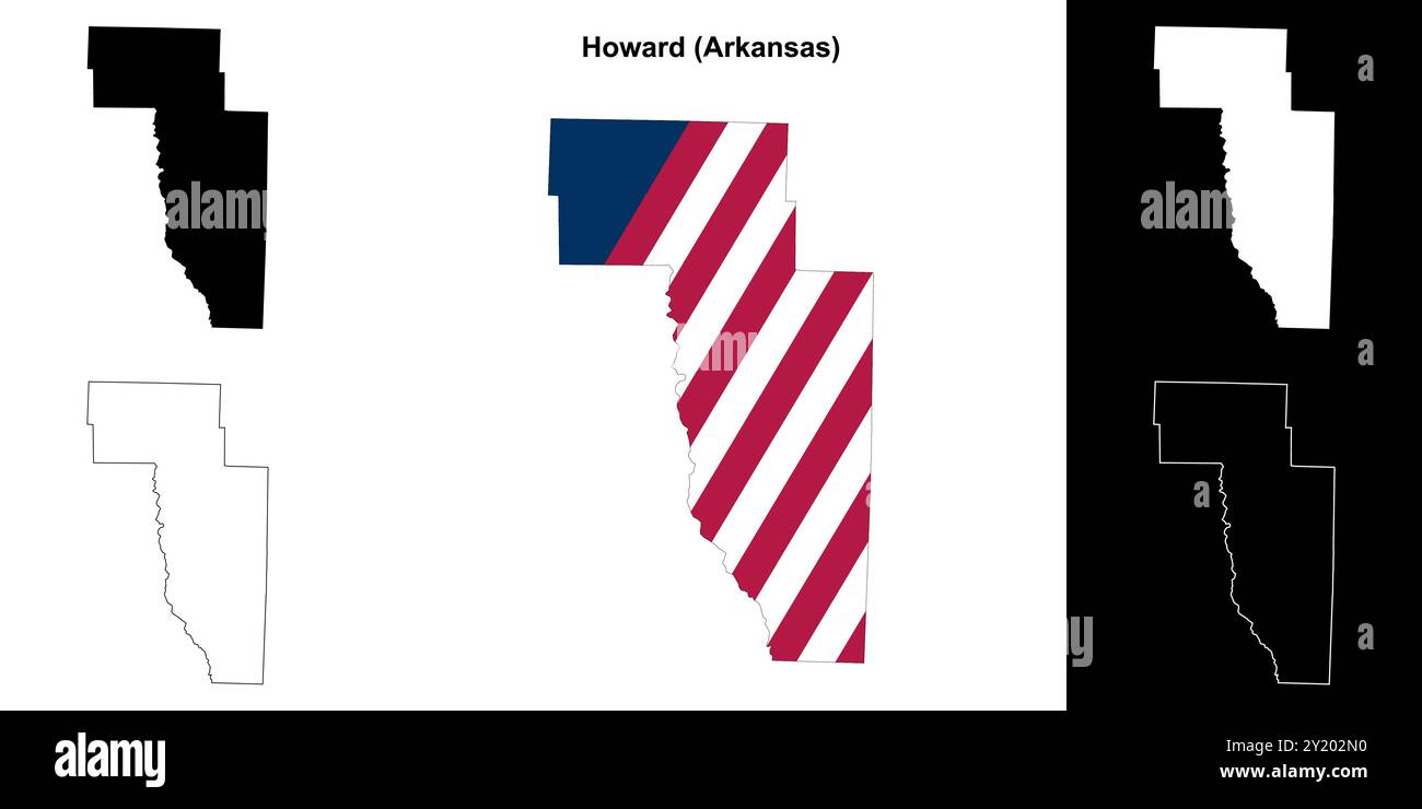 Howard County (Arkansas) outline map set Stock Vector Image & Art - Alamy