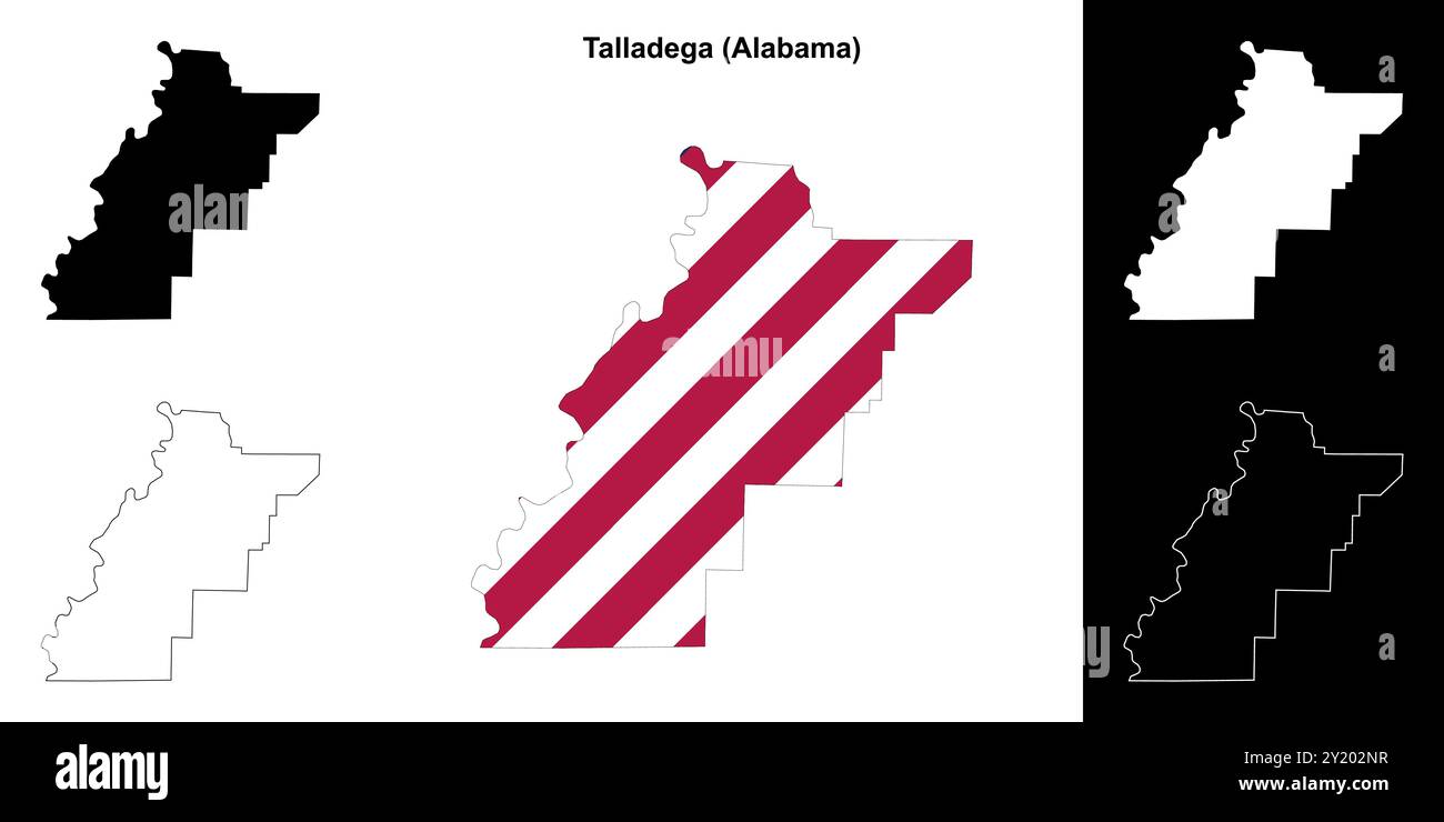 Talladega County (Alabama) outline map set Stock Vector Image & Art - Alamy