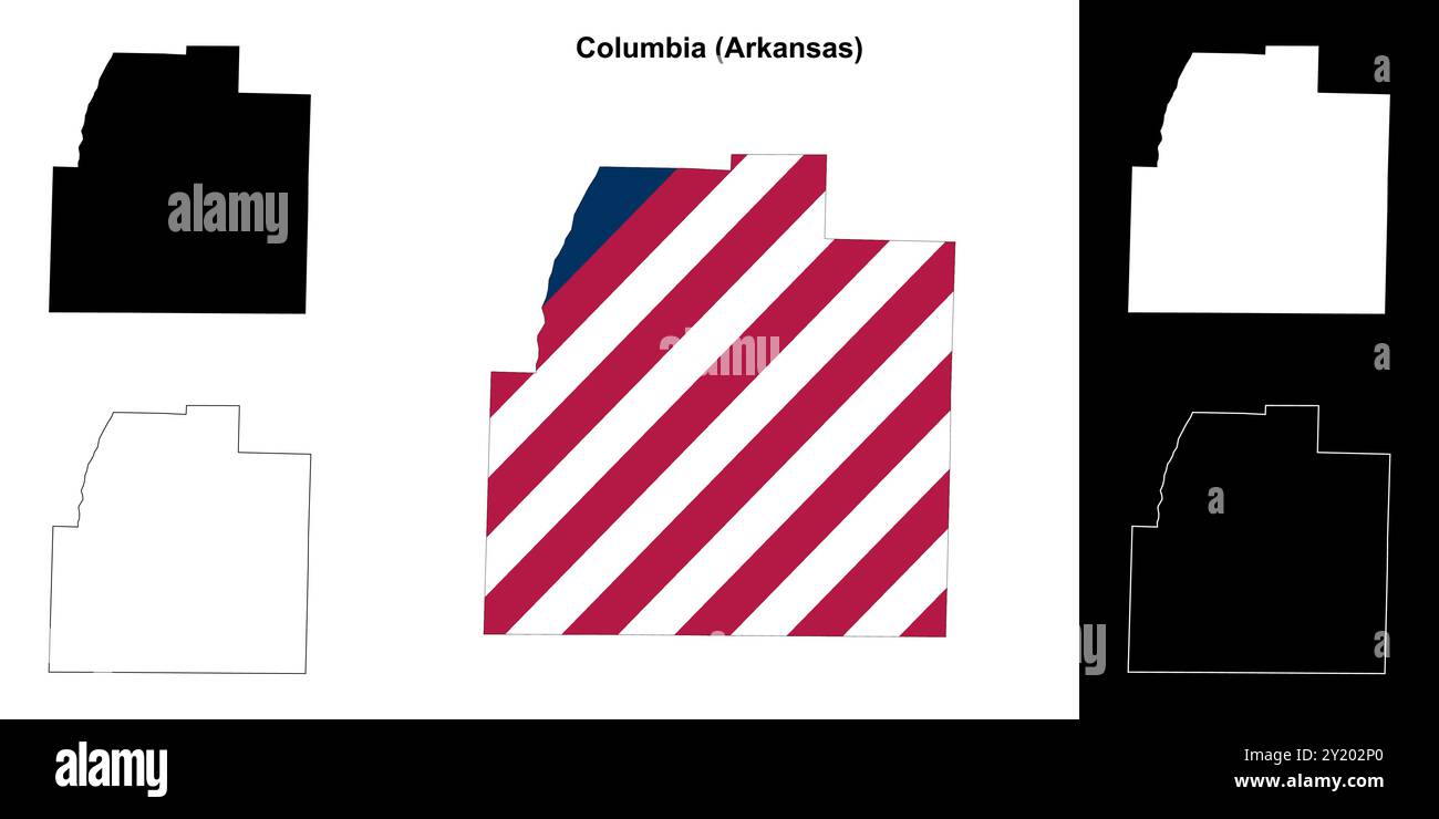 Columbia County (Arkansas) outline map set Stock Vector Image & Art - Alamy