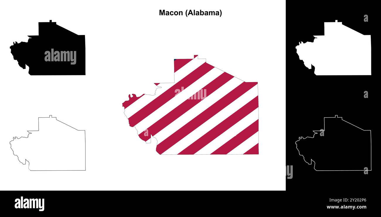 Macon County (Alabama) outline map set Stock Vector Image & Art - Alamy