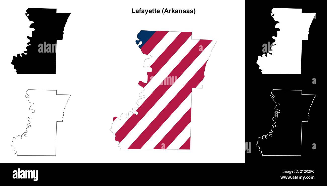 Lafayette County (Arkansas) outline map set Stock Vector Image & Art ...