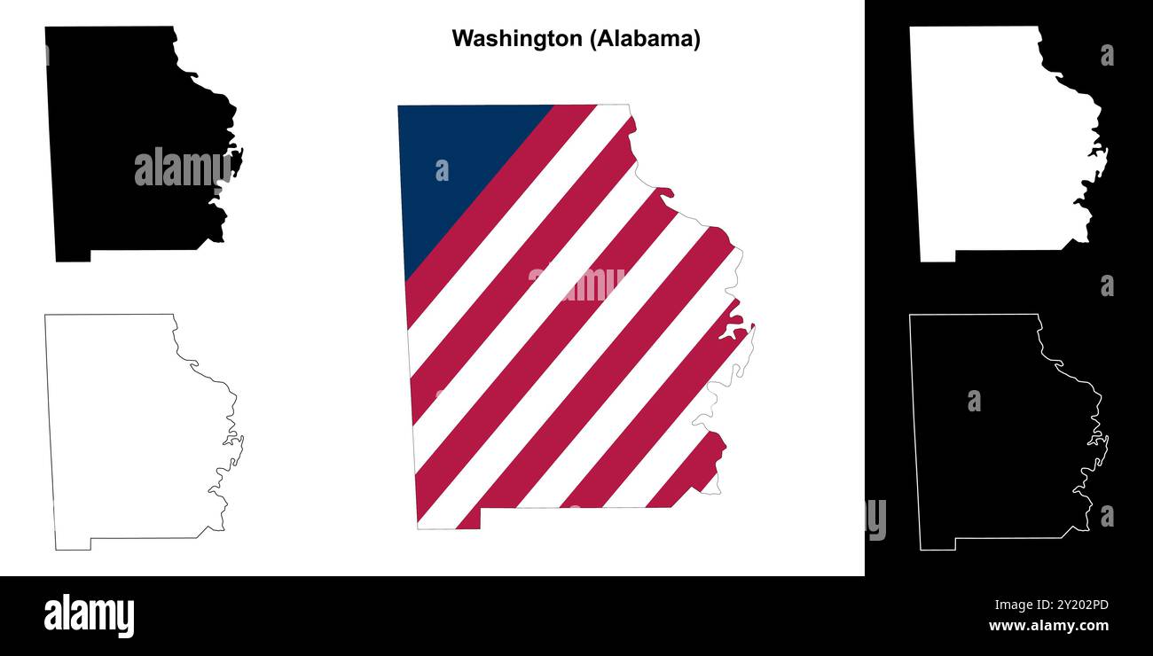 Washington County (Alabama) outline map set Stock Vector Image & Art ...