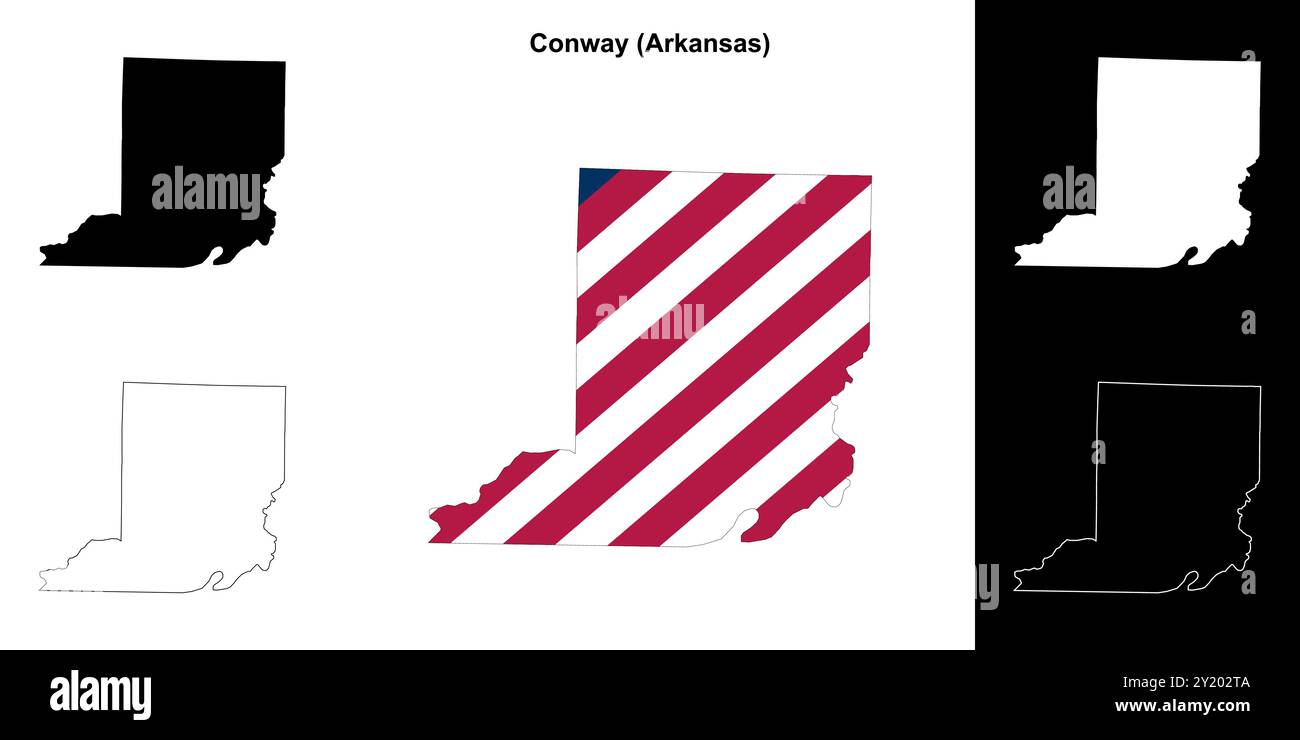 Conway county map hi-res stock photography and images - Alamy