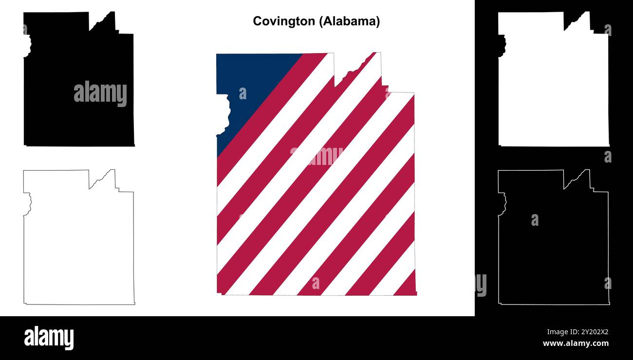 Covington County (Alabama) outline map set Stock Vector Image & Art - Alamy