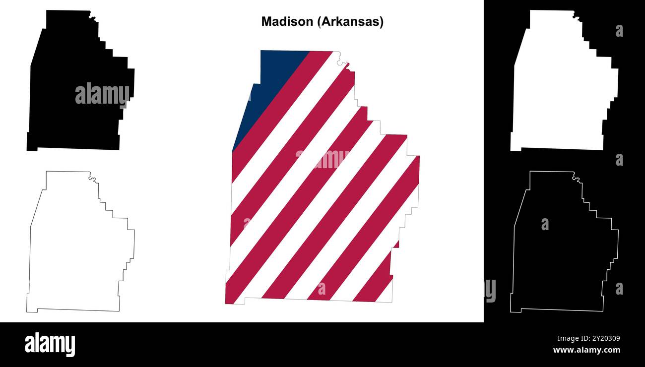 Madison County (Arkansas) outline map set Stock Vector Image & Art - Alamy