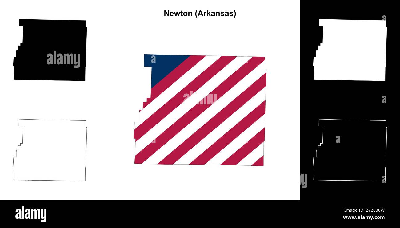 Newton County (Arkansas) outline map set Stock Vector Image & Art - Alamy