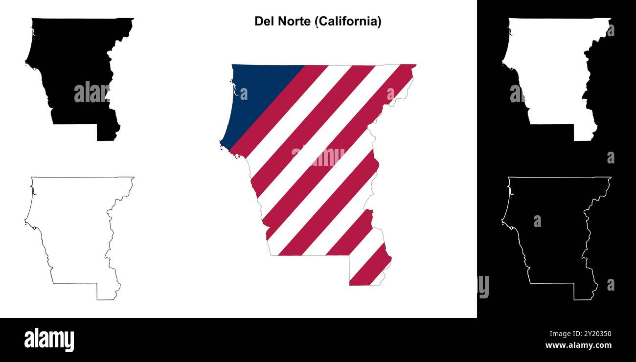 Del norte county map hi-res stock photography and images - Alamy