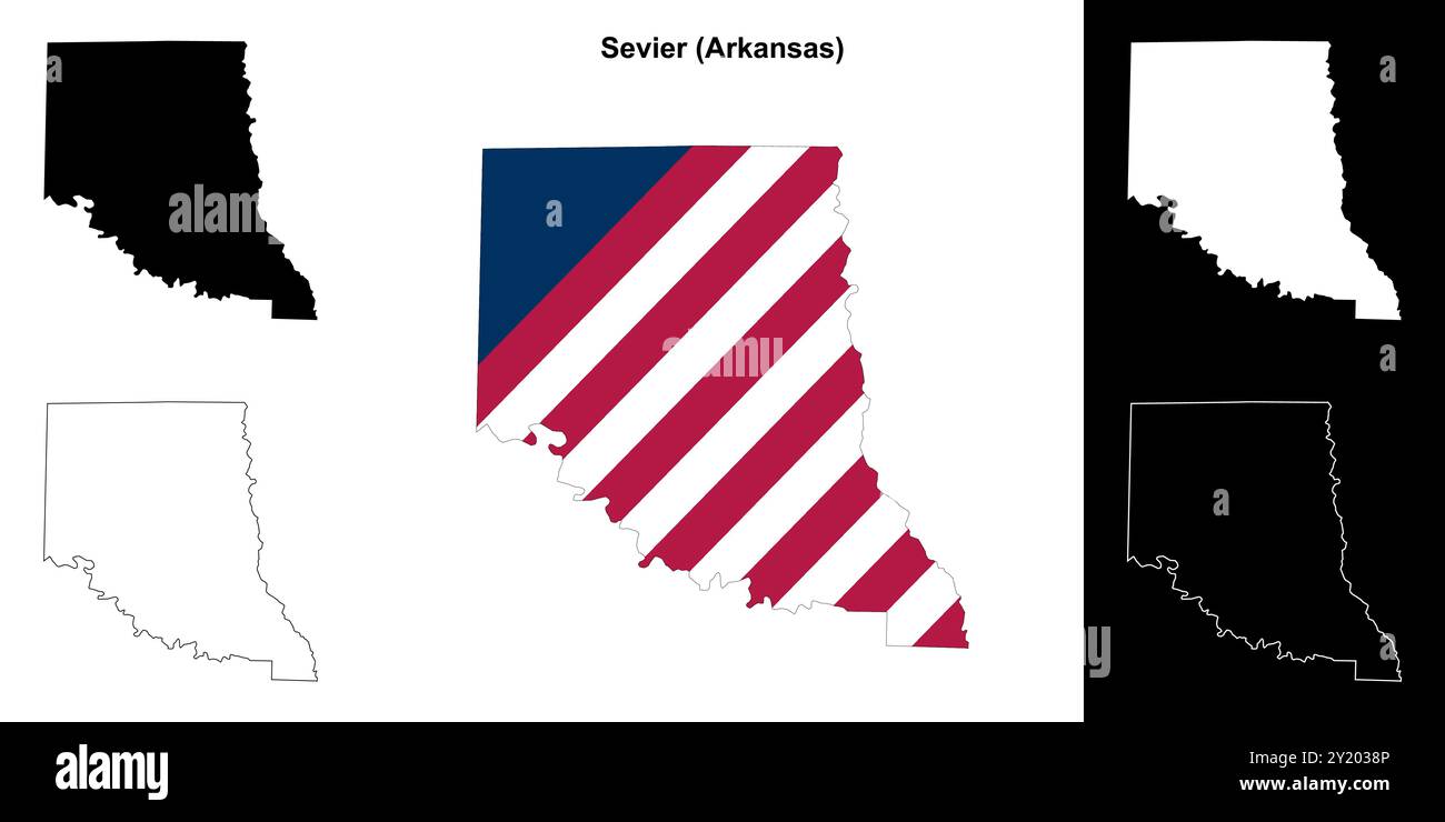 Sevier County (Arkansas) outline map set Stock Vector Image & Art - Alamy