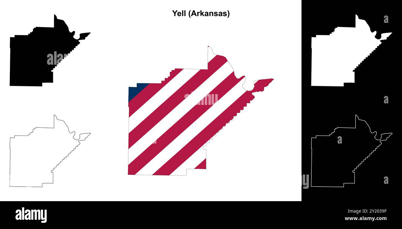Yell County (Arkansas) outline map set Stock Vector Image & Art - Alamy