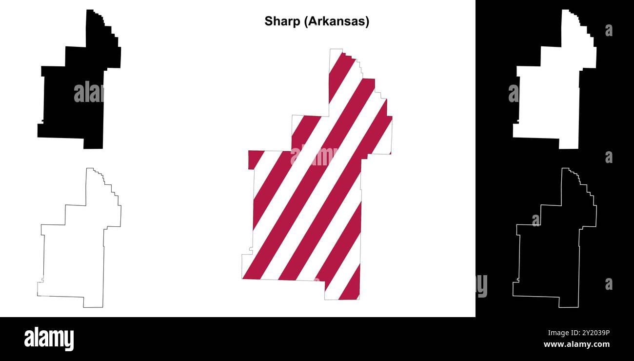 Sharp County (Arkansas) outline map set Stock Vector Image & Art - Alamy