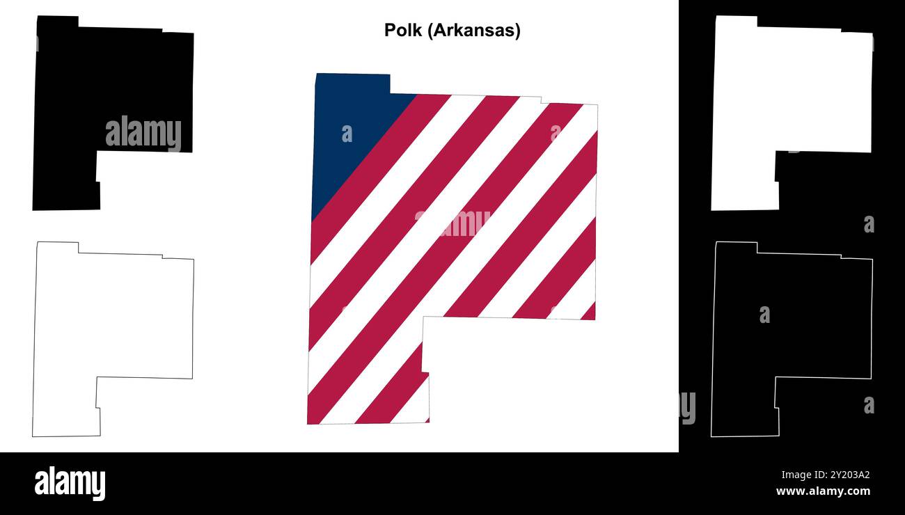 Polk County (Arkansas) outline map set Stock Vector Image & Art - Alamy
