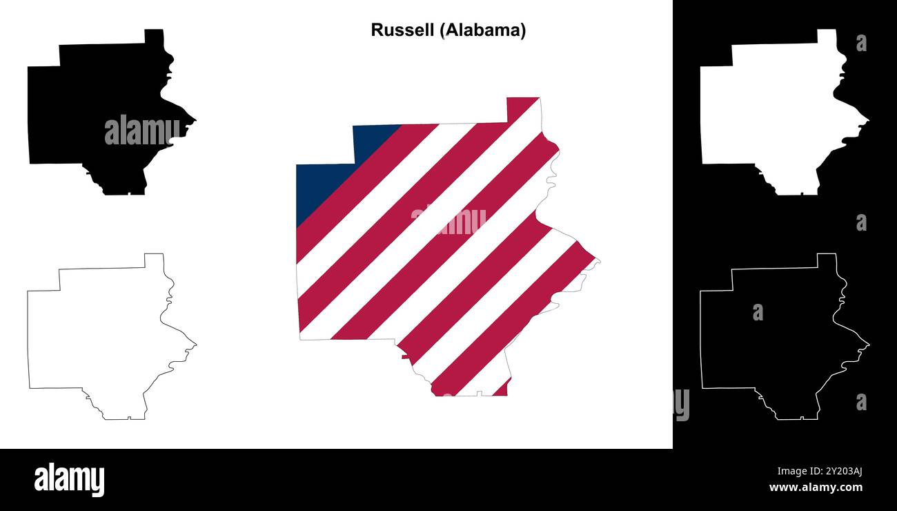Russell County (Alabama) outline map set Stock Vector Image & Art - Alamy