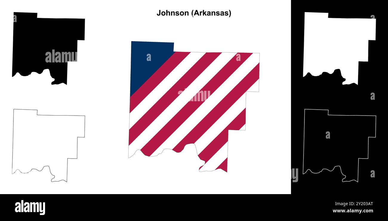 Johnson County (Arkansas) outline map set Stock Vector Image & Art - Alamy