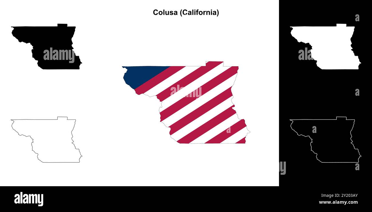 Colusa County (California) outline map set Stock Vector Image & Art - Alamy