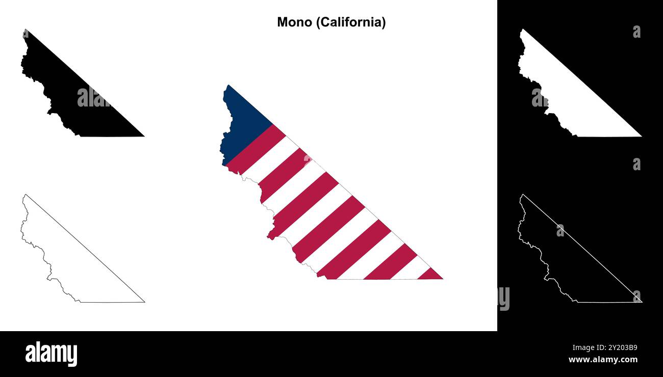 Mono County (California) outline map set Stock Vector Image & Art - Alamy