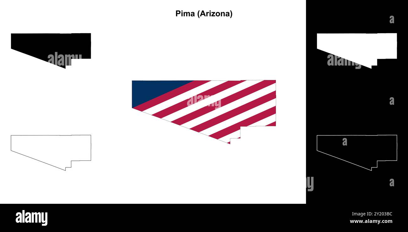 Pima County (Arizona) outline map set Stock Vector Image & Art - Alamy