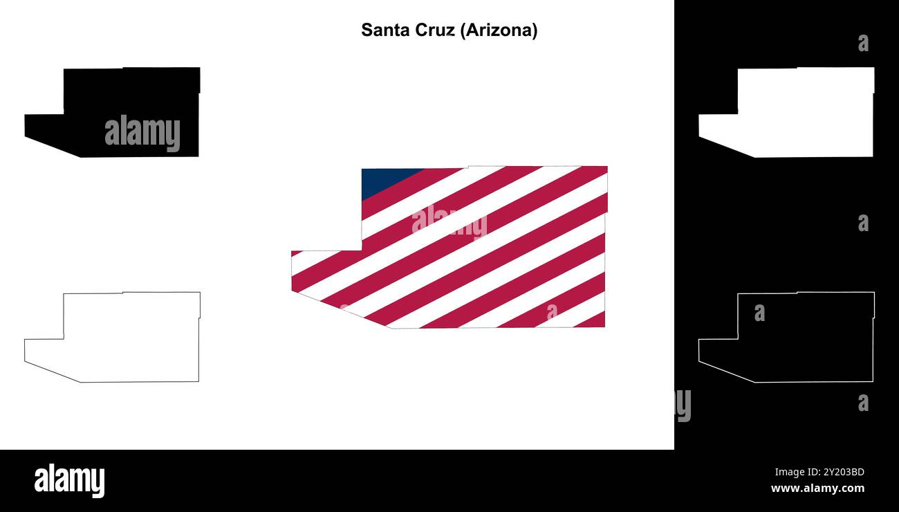 Santa Cruz County (Arizona) outline map set Stock Vector Image & Art ...
