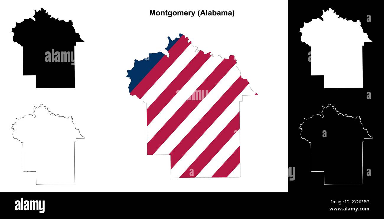 Montgomery County (Alabama) outline map set Stock Vector Image & Art ...