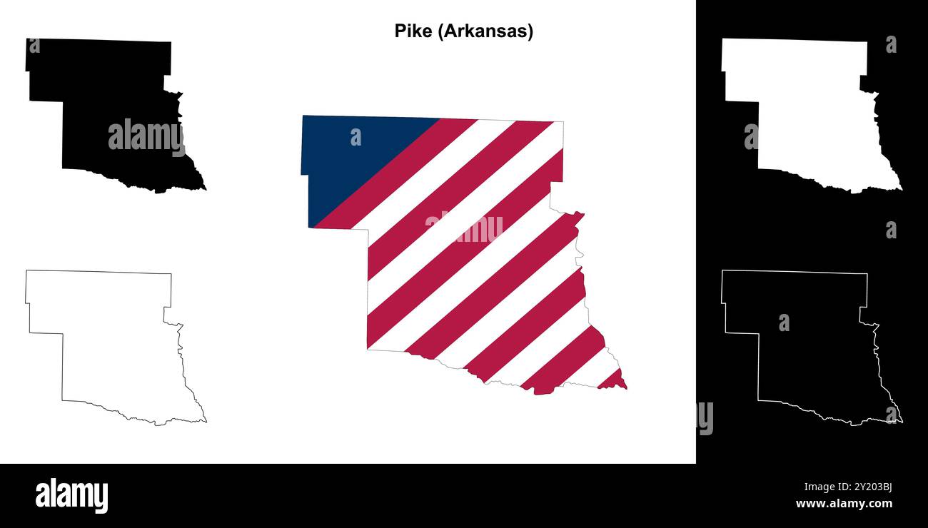 Pike County (Arkansas) outline map set Stock Vector Image & Art - Alamy