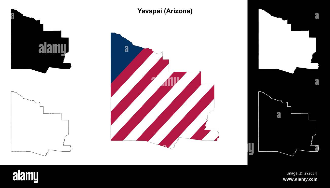 Yavapai County (Arizona) outline map set Stock Vector Image & Art - Alamy