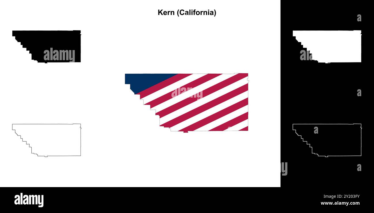 Kern County (California) outline map set Stock Vector Image & Art - Alamy