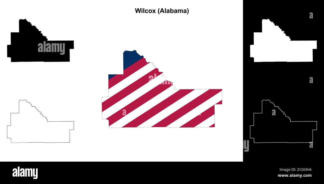 Wilcox County (Alabama) outline map set Stock Vector Image & Art - Alamy
