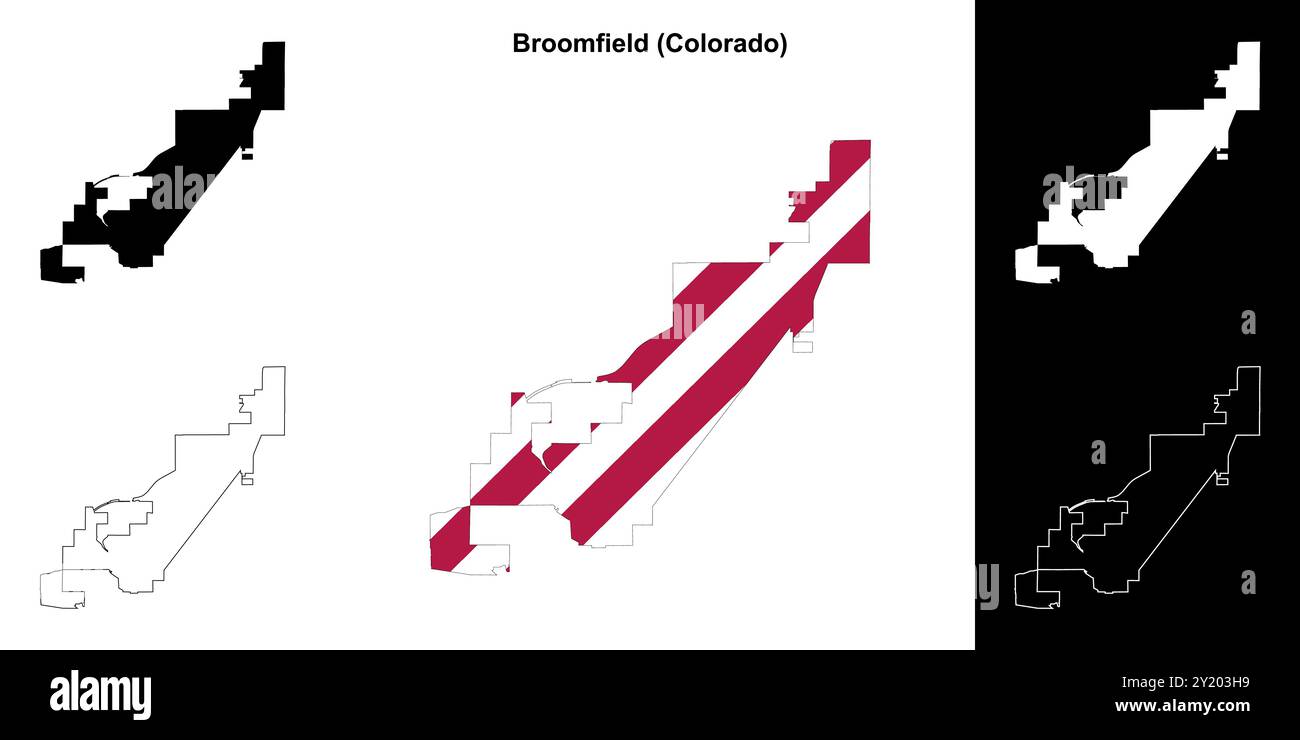 Broomfield County (Colorado) outline map set Stock Vector Image & Art ...