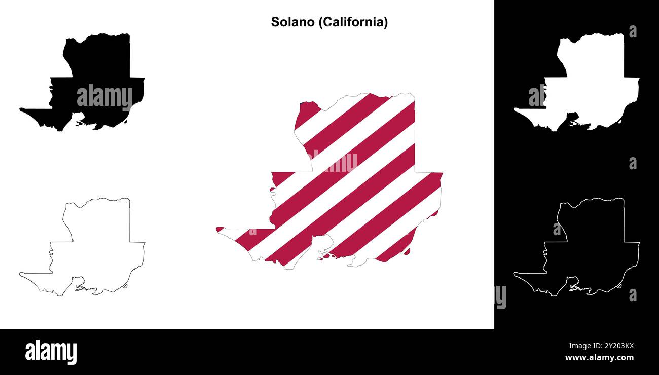 Solano County (California) outline map set Stock Vector Image & Art - Alamy
