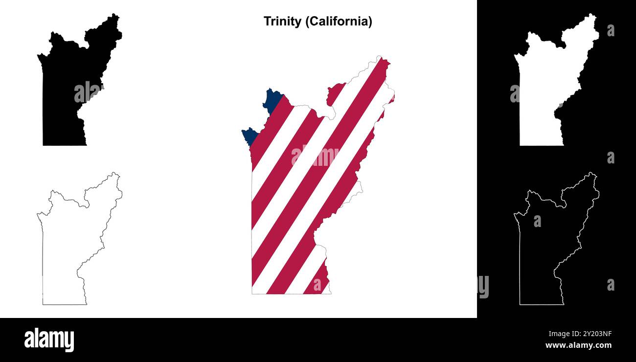 Trinity County (California) outline map set Stock Vector Image & Art ...