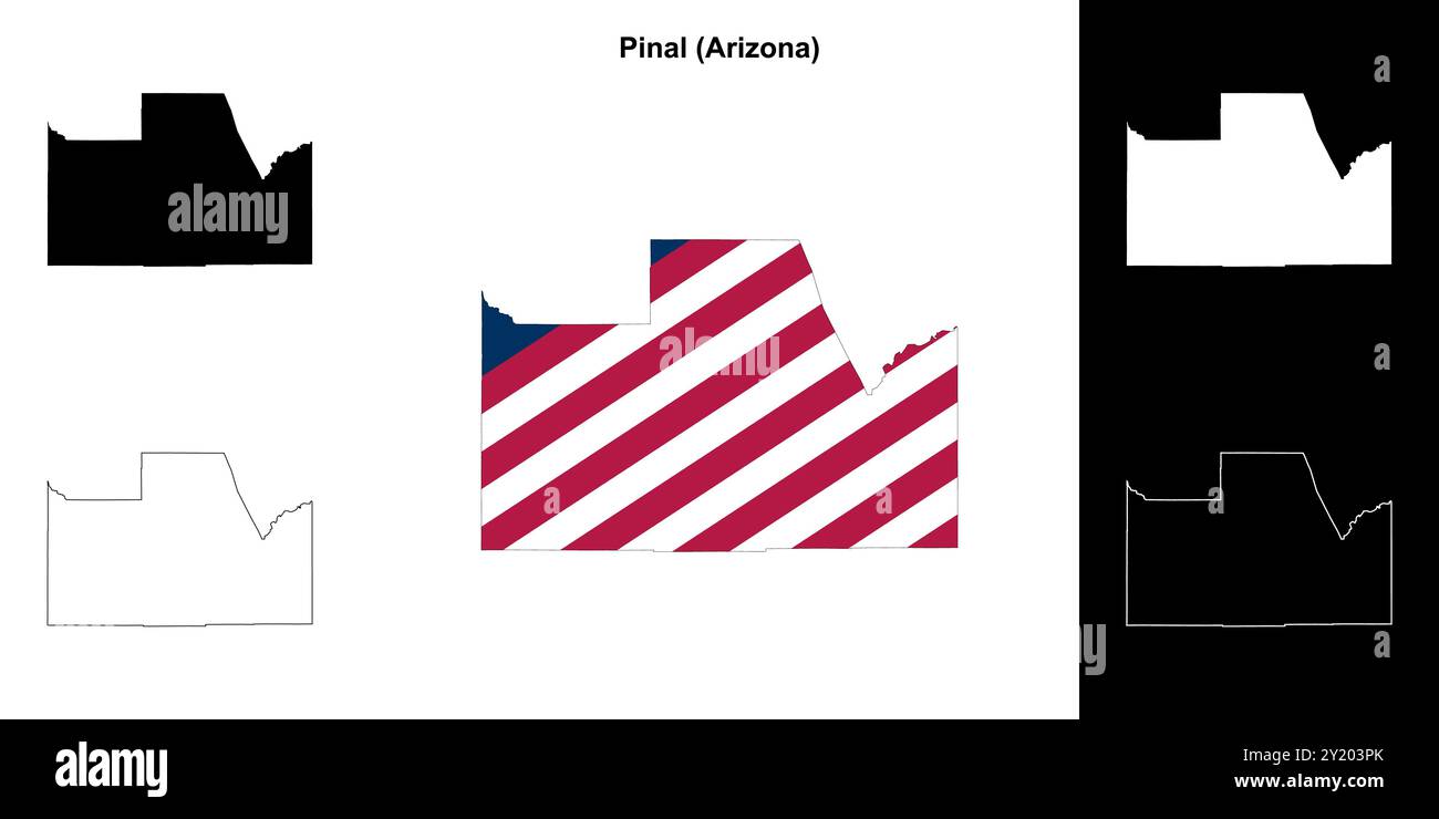 Pinal County (Arizona) outline map set Stock Vector Image & Art - Alamy
