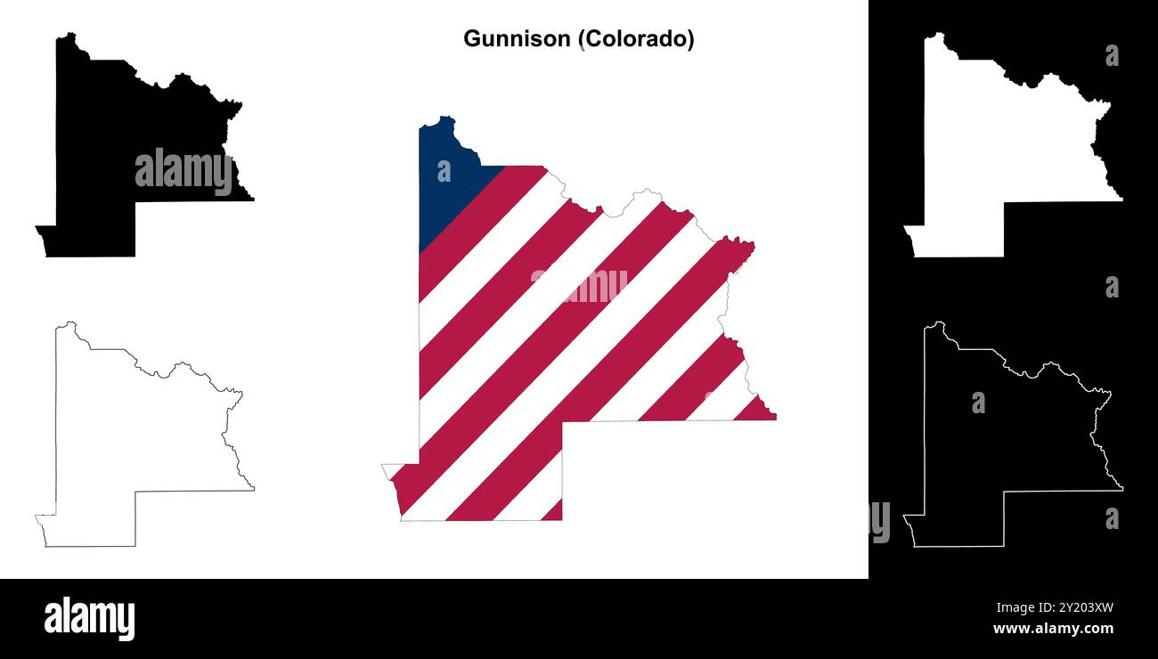 Gunnison County (Colorado) outline map set Stock Vector Image & Art - Alamy