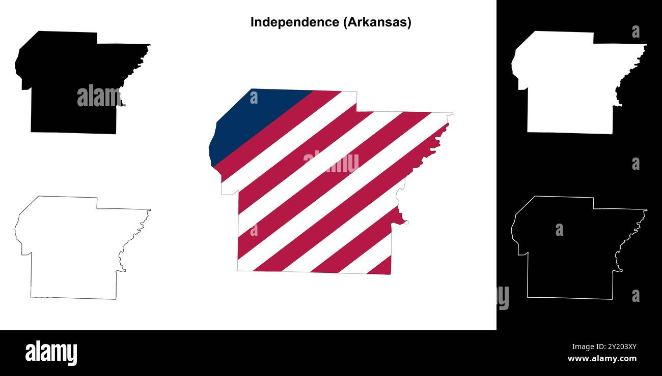 Independence County (Arkansas) outline map set Stock Vector Image & Art ...