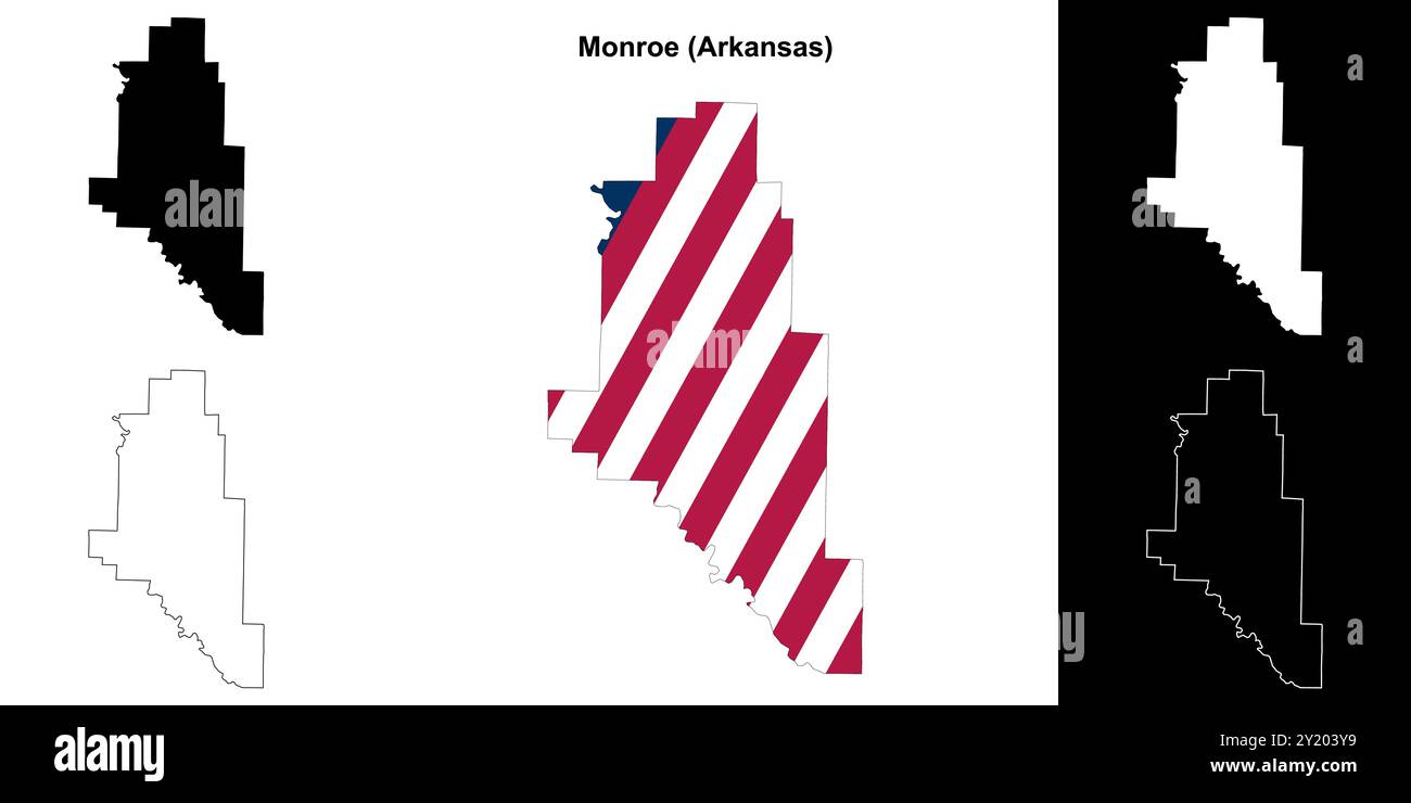 Monroe County (Arkansas) outline map set Stock Vector Image & Art - Alamy